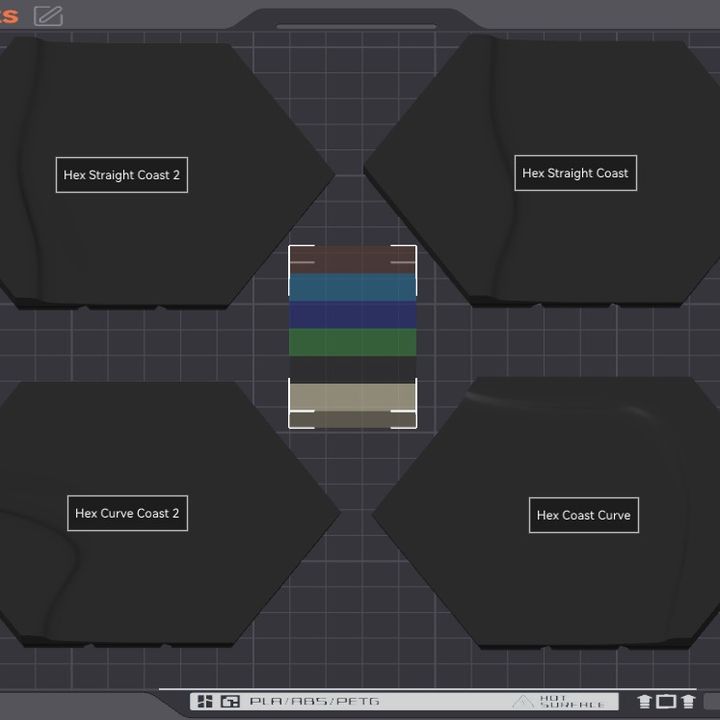 3D Printable Modular Hex Tiles - BYO Texture by Griffin Designs